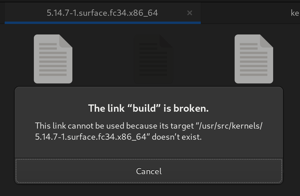 Can't install v4l2loopback, "make[1]: *** /lib/modules/5.14.7-1.surface.fc34.x86_64/build: No ...