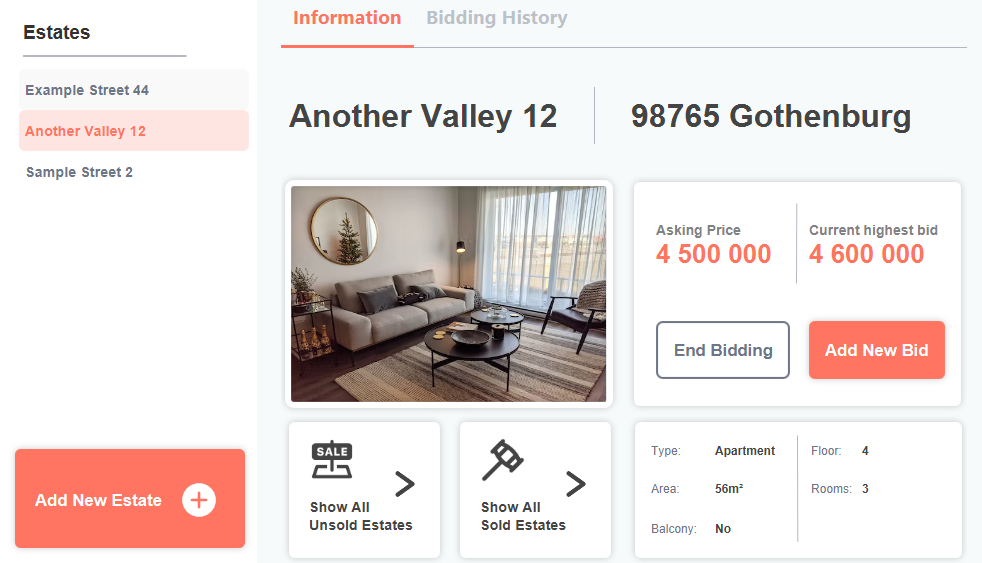 GitHub - strandhvilliam/estate-bidding-application