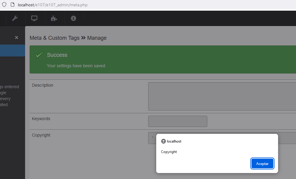 GitHub - sromanhu/CVE-2023-43874-e107-CMS-Stored-XSS---MetaCustomTags: e107 2.3.2 is affected by ...