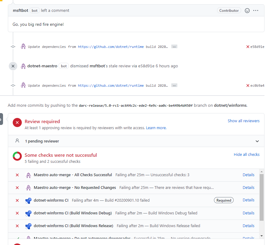 Auto merge bot appears to count review comments as "changes requested" · Issue #6087 · dotnet ...