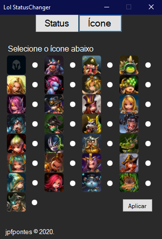 GitHub - jpfpontes/lol-statuschanger: A program made using C# + API ...