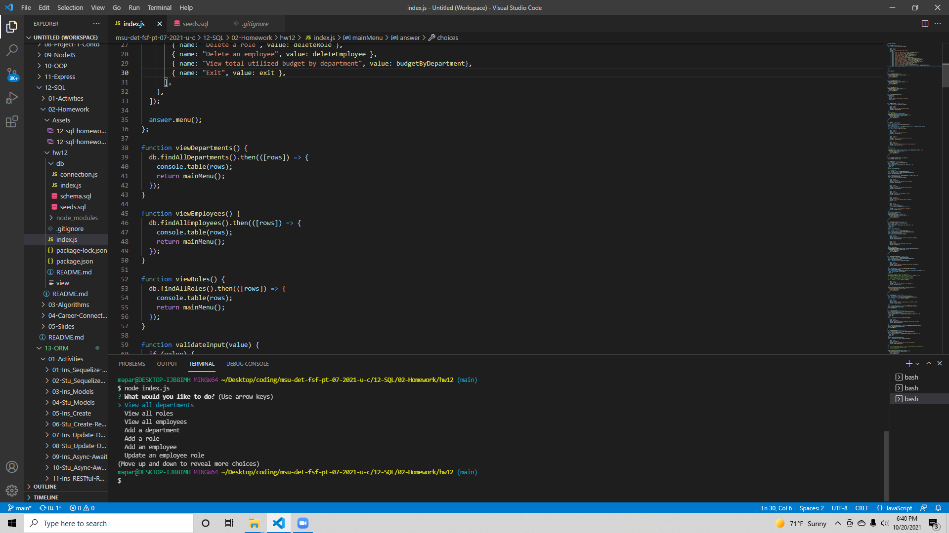 GitHub - maxaeon/employee-tracker: This command-line application allows ...