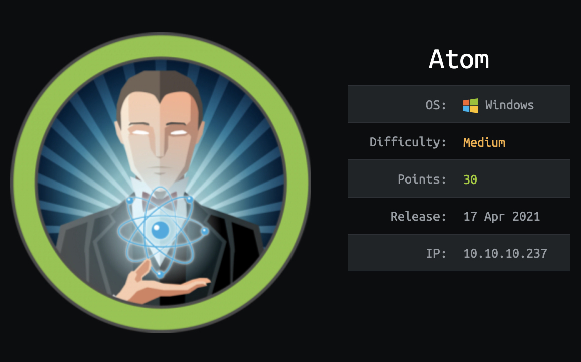 GitHub - 0xaniketB/HackTheBox-Atom