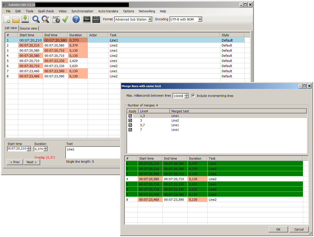 "Merge lines with same text" does not merge all lines · Issue #4083 · SubtitleEdit/subtitleedit ...