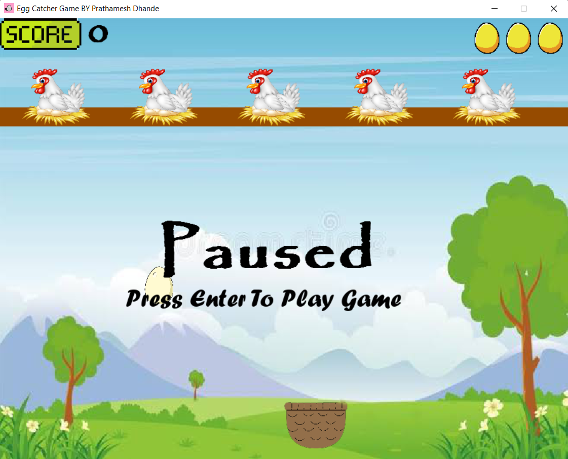 GitHub - PrathameshDhande22/Egg-Catcher-Game: Egg catcher 2D game made using the Pygame.