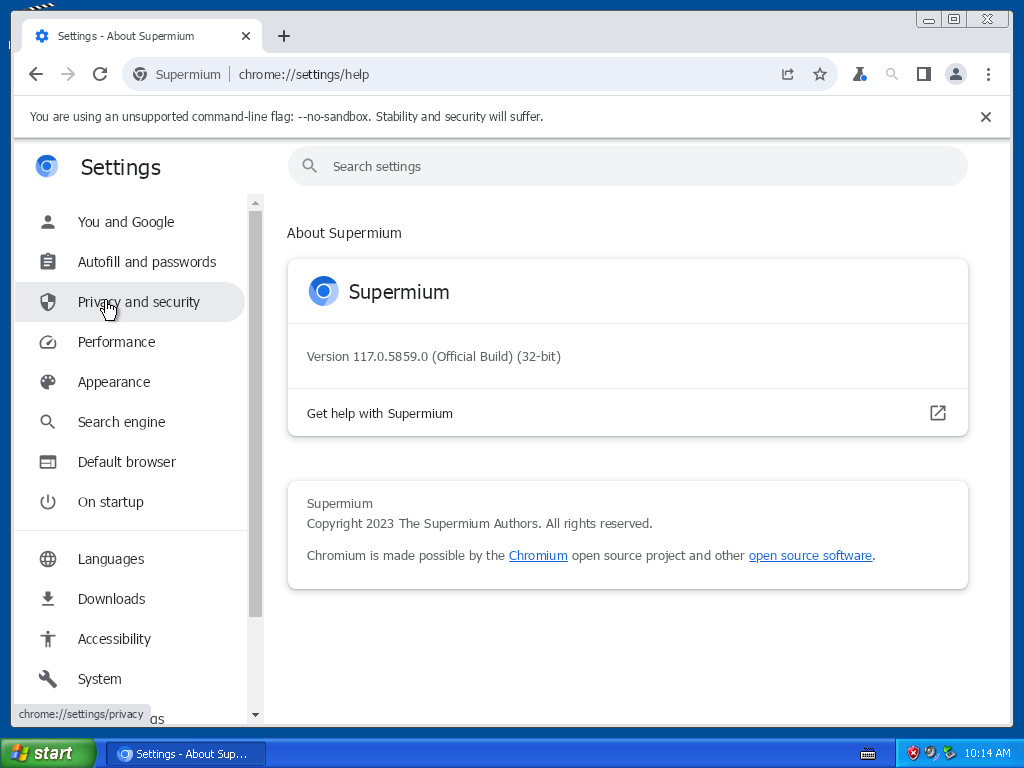 Chrome And Windows Xp