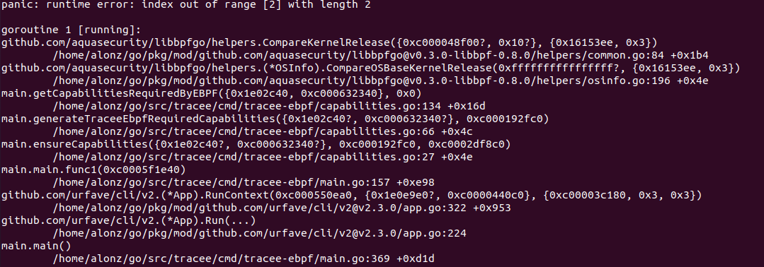 [BUG] Panic in kernel version parsing · Issue #2118 · aquasecurity/tracee · GitHub