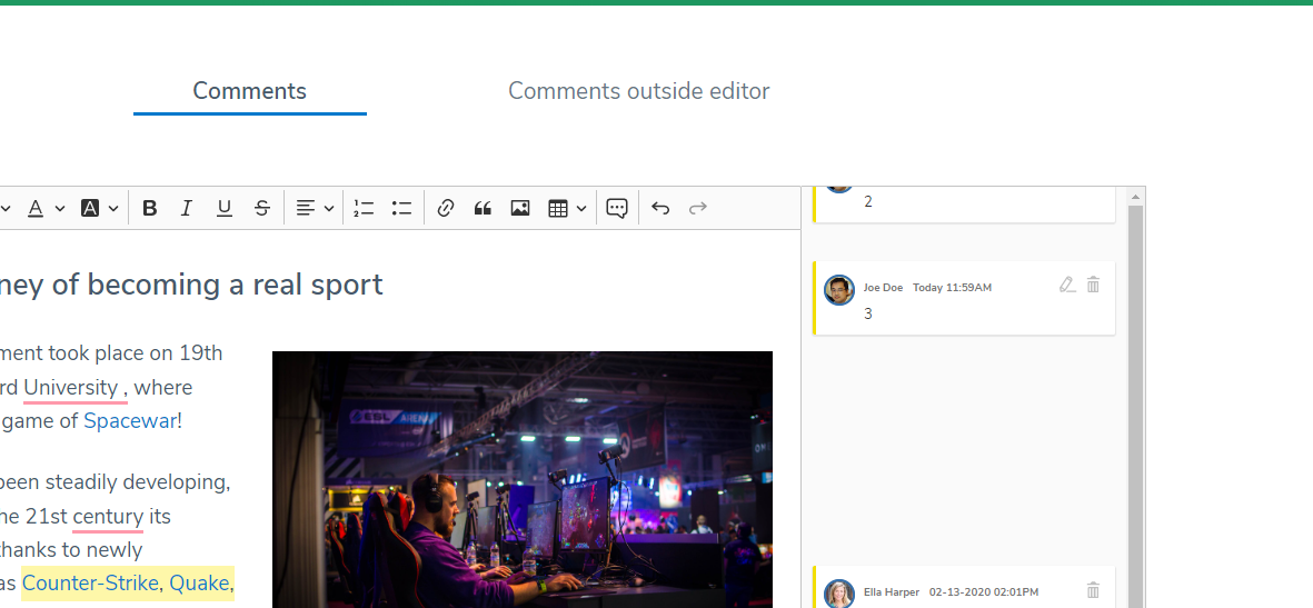 Comments goes out the editor veiw · Issue #12203 · ckeditor/ckeditor5 ...