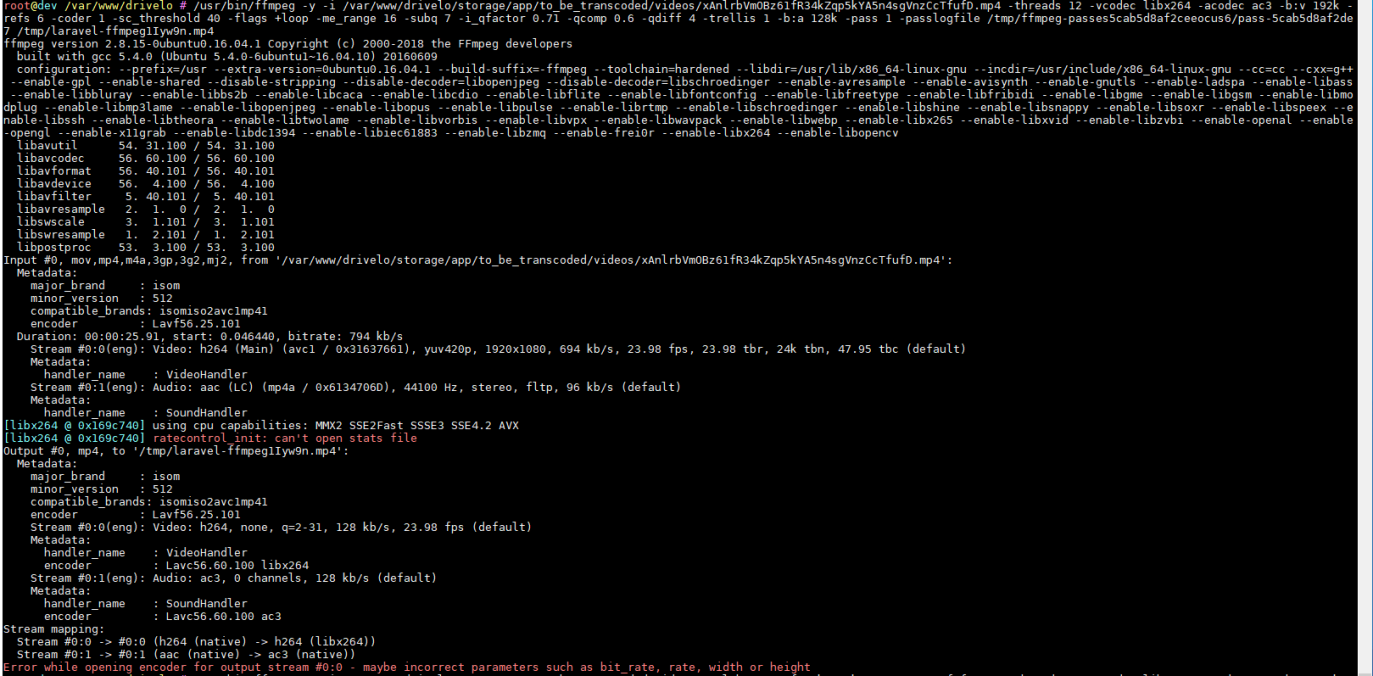 Can t Convert To Any Other Audio Codec Than Libmp3lame Issue 131 Protonemedia laravel 