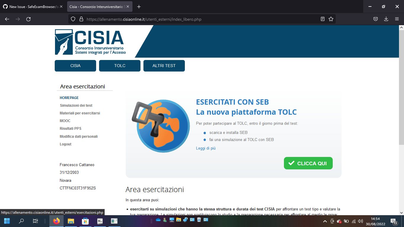 Issue in connecting to CISIA (ITA) · Issue #457 · SafeExamBrowser/seb ...