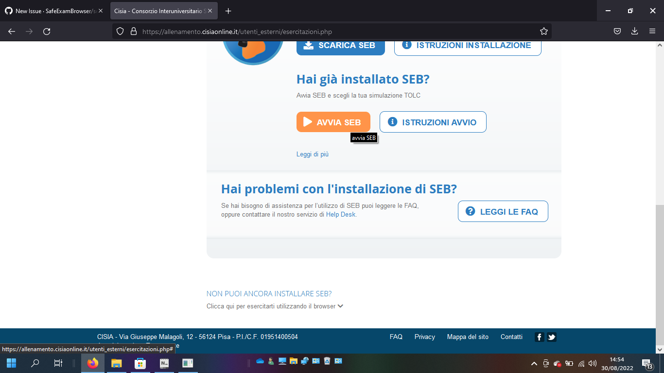 Issue in connecting to CISIA (ITA) · Issue #457 · SafeExamBrowser/seb ...