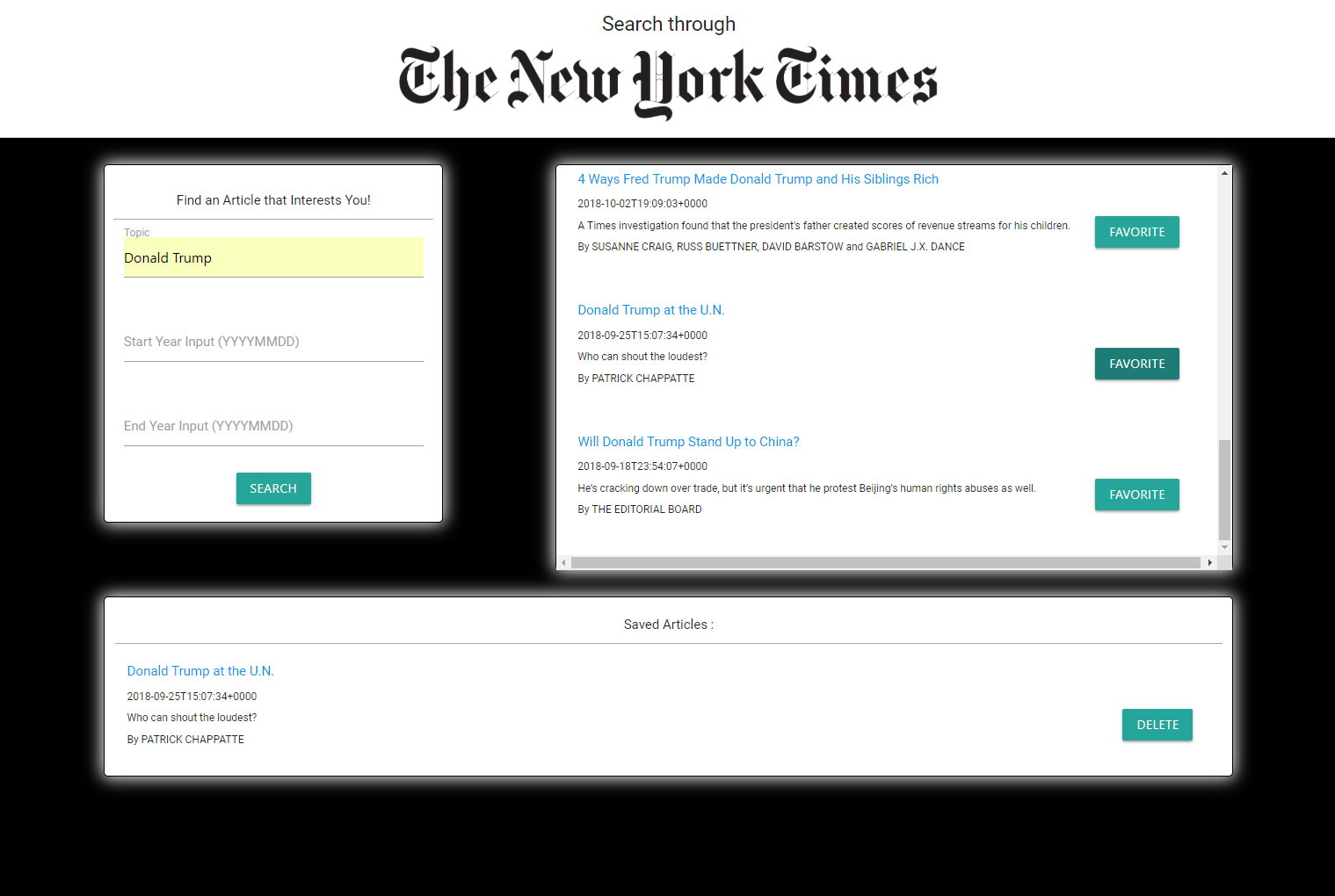 GitHub - Michael-Kim0717/NYT-React: Utilize React to create an application that searches through ...