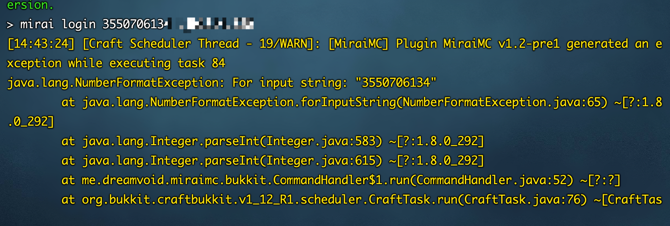 Int值过与小了 · Issue #8 · DreamVoid/MiraiMC · GitHub