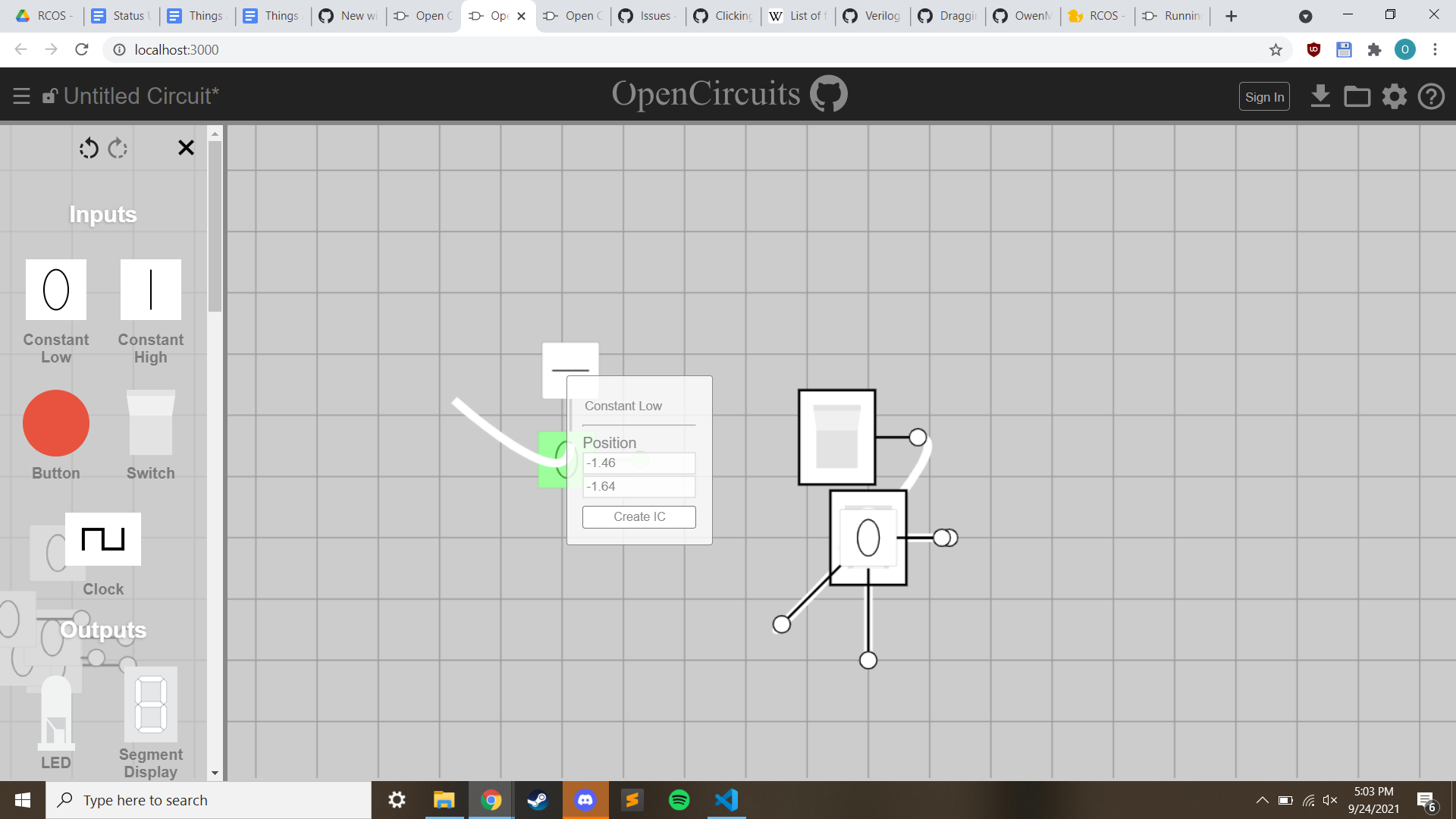 Clicking a node already connected to a wire both starts a new wire and selects the existing wire ...