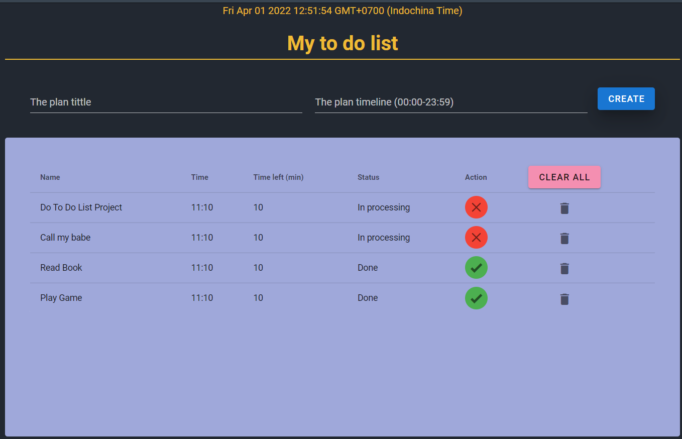 A ToDo List App Built Using Vue js