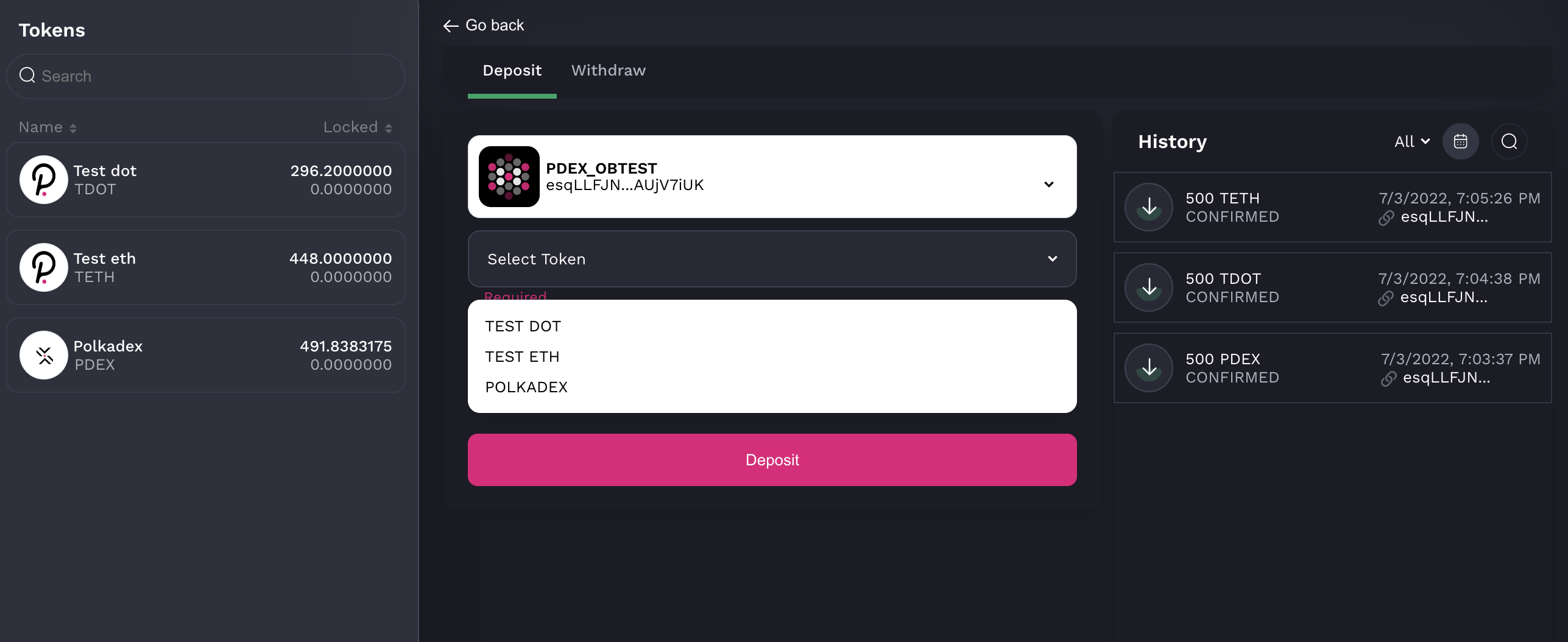 Example Issue: Incorrect ticker name on Wallet Page · Issue #1 · Polkadex-Substrate/Polkadex ...