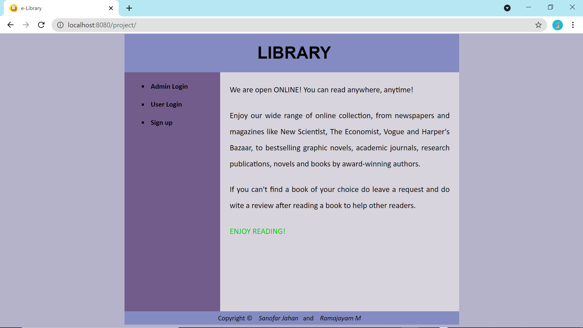 GitHub - SanofarJahan/E-Library-Management-System: This website ...