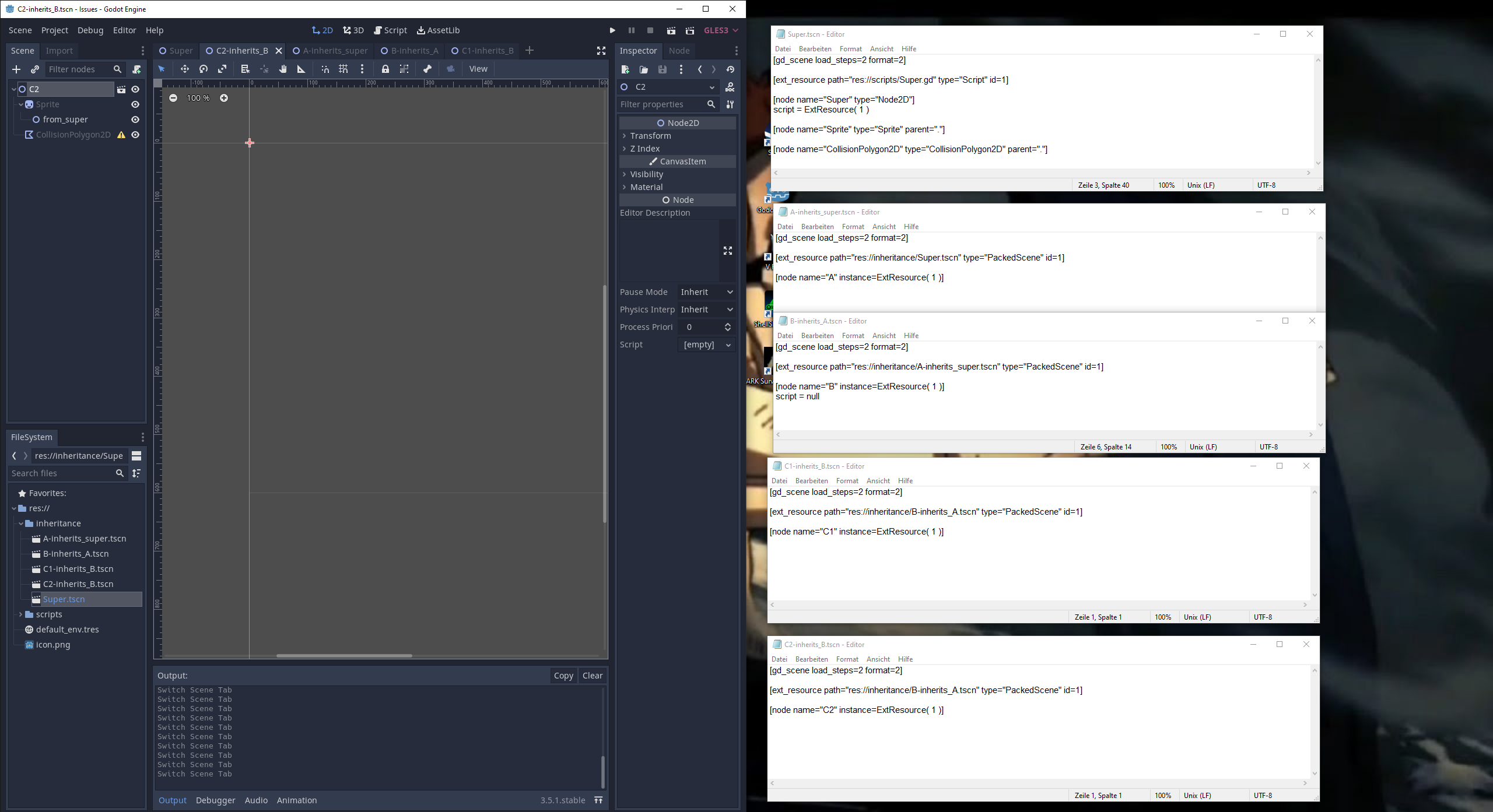 Scene-Inheritance creates weird outcomes · Issue #66782 · godotengine ...