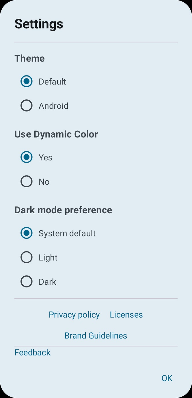[FR]: Add option to switch off dynamic colors on API 32+ · Issue #506 · android/nowinandroid ...