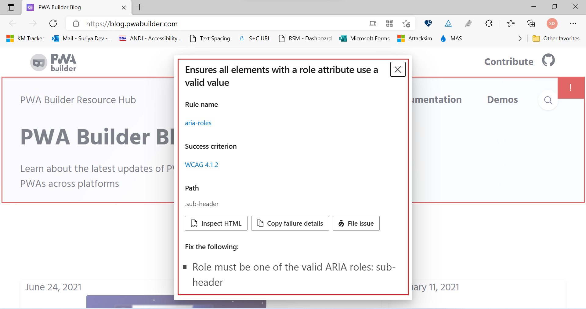 [PWA Builder-Blog]: Ensures all elements with a role attribute use a valid value on the page ...