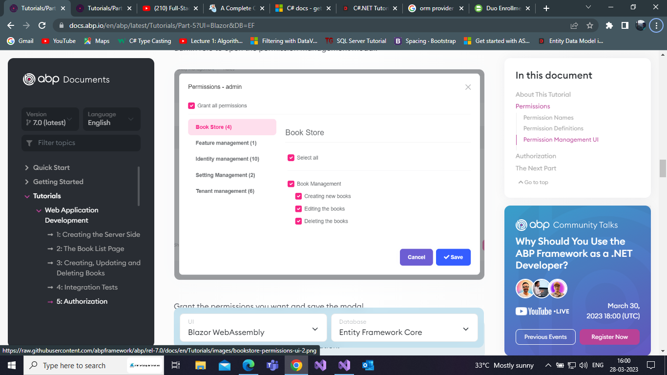 I have Created permission for Product CRUD operations. I have followed all the steps given in ...