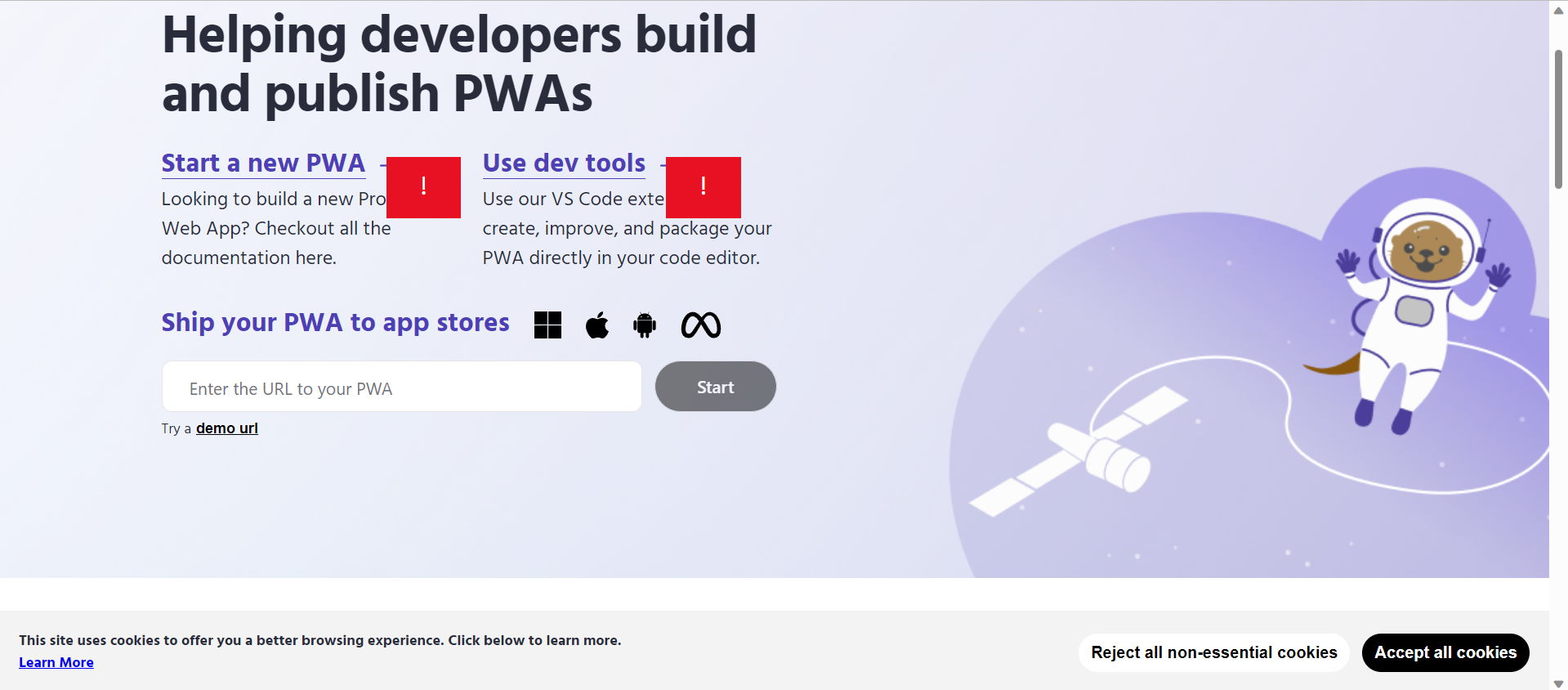 [PWA Builder-Blog]: Ensures role attribute has an appropriate value for the element on the page ...