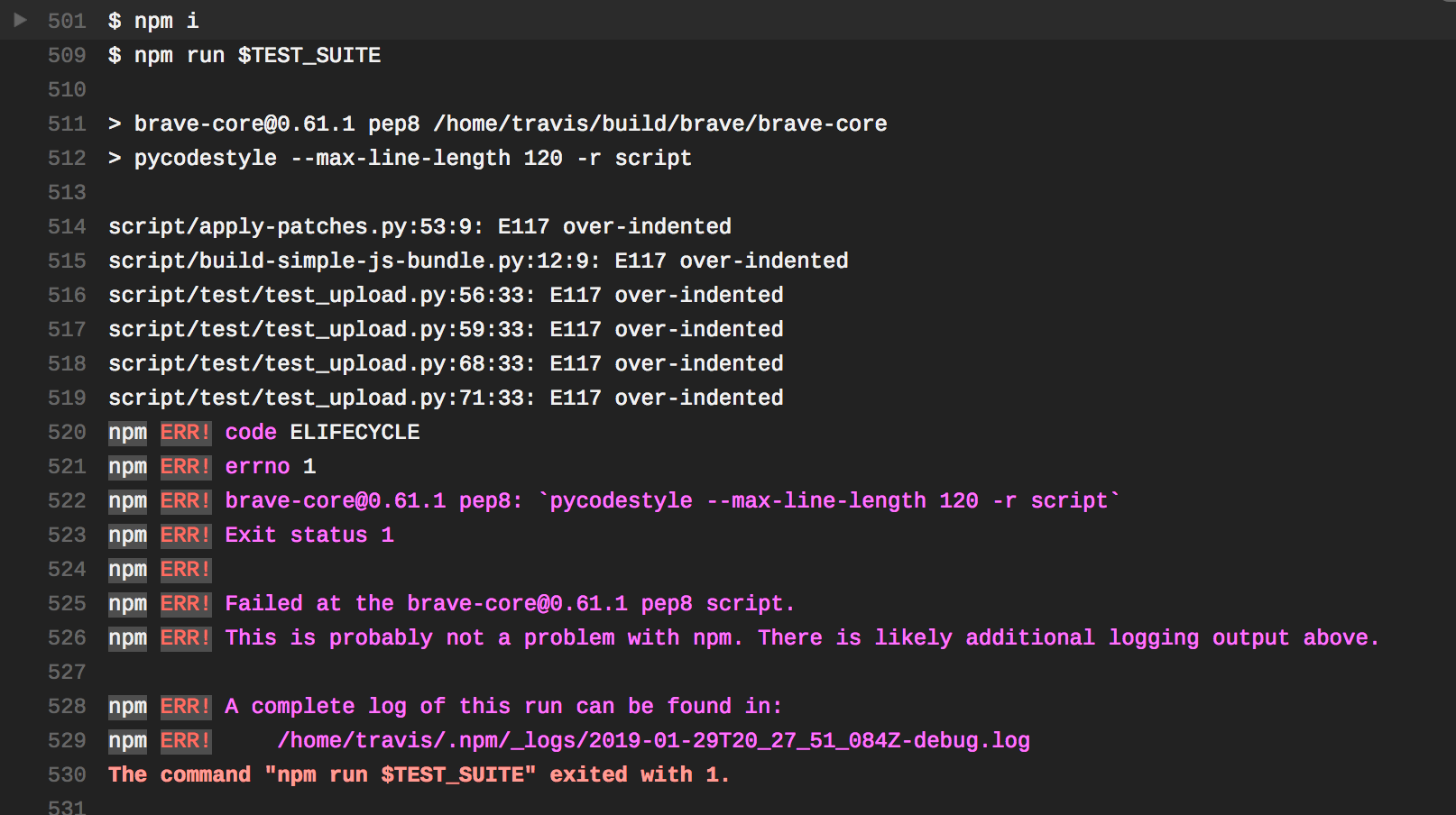 Pep8 errors in brave-core test suite · Issue #3145 · brave/brave ...
