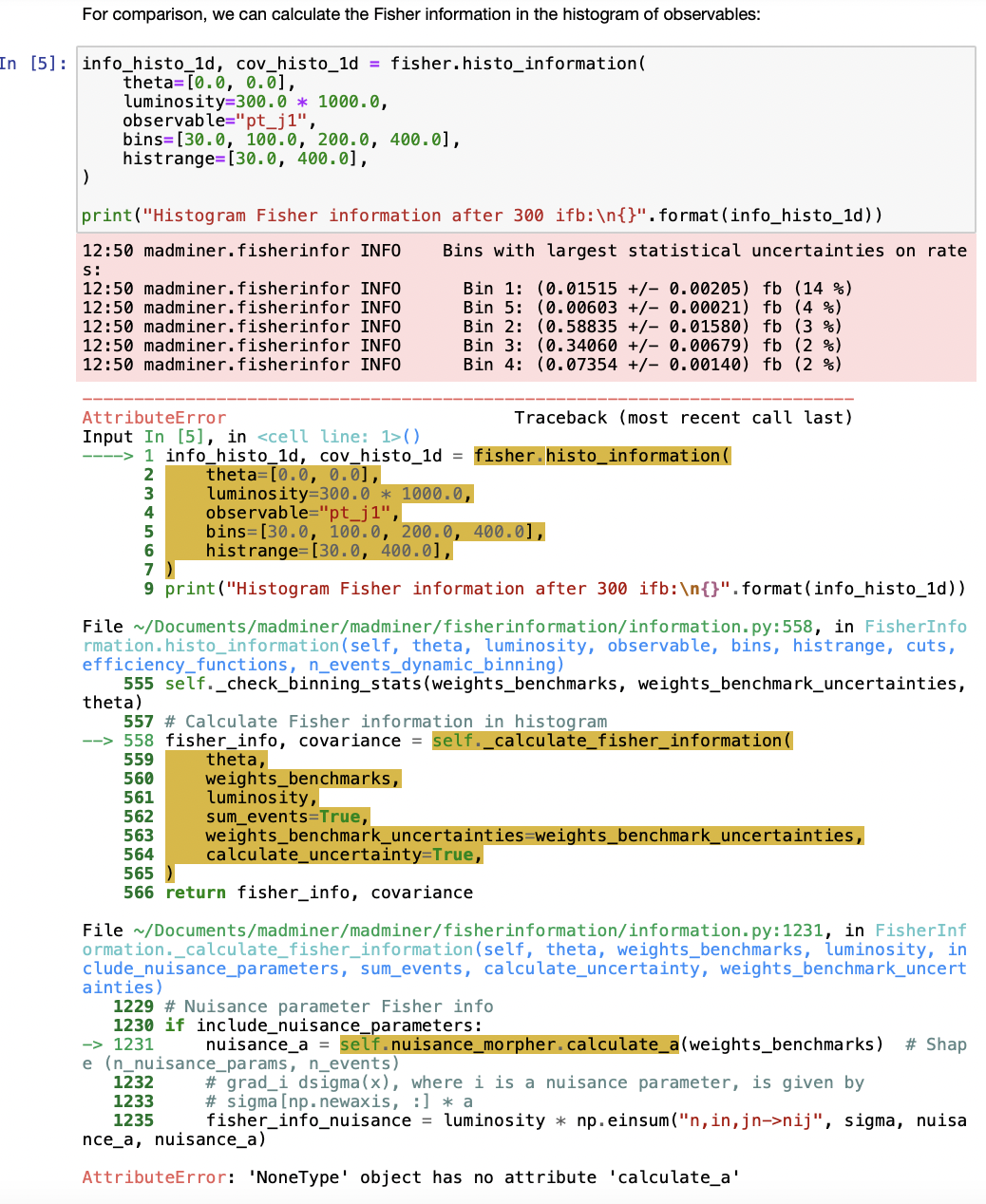 Error calculating Fisher information in MadMiner(v0.9.3) · Issue #517 · madminer-tool/madminer ...