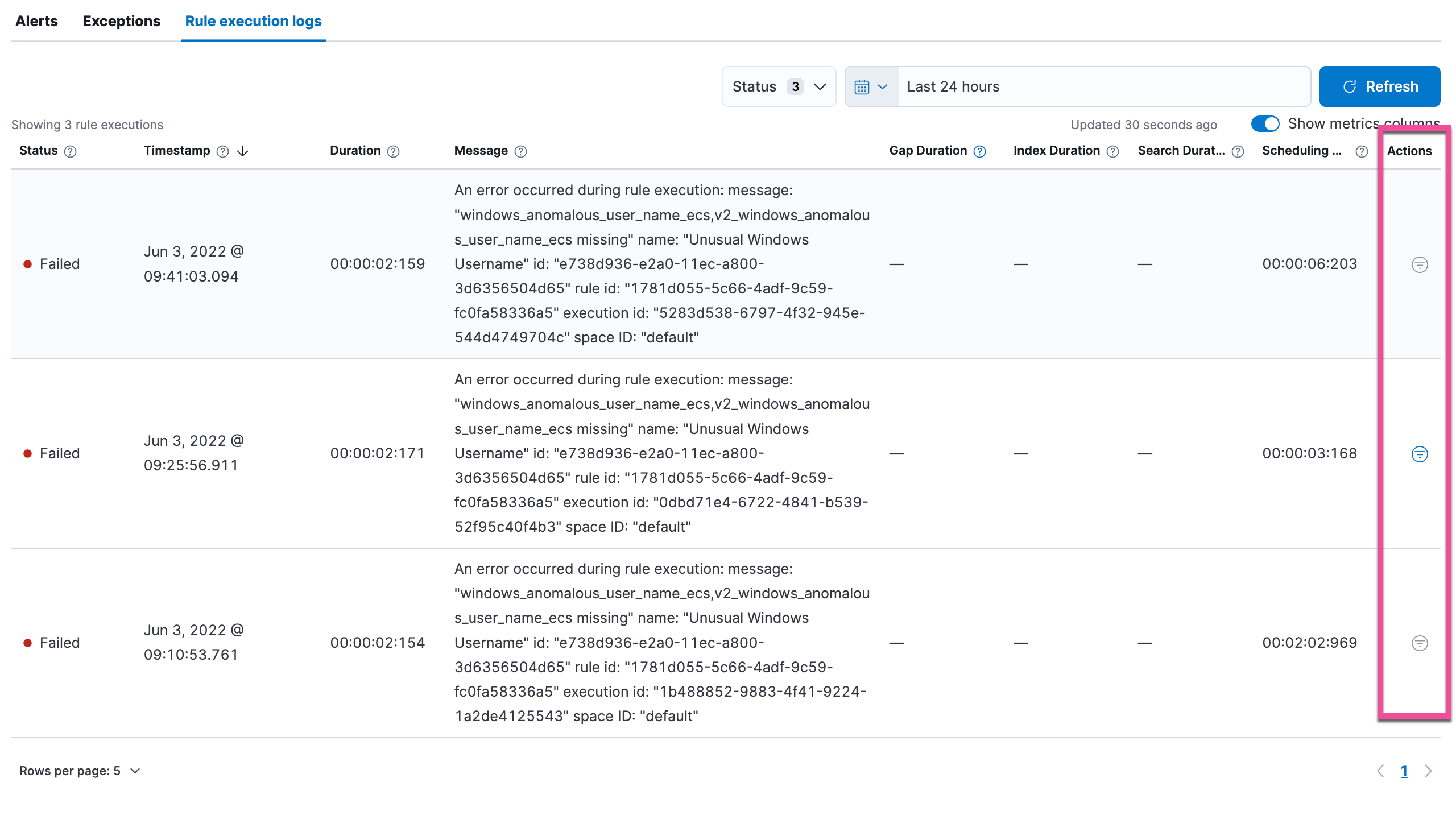 [DOCS] Rule execution logs: Add filter icon in Actions column · Issue #2043 · elastic/security ...