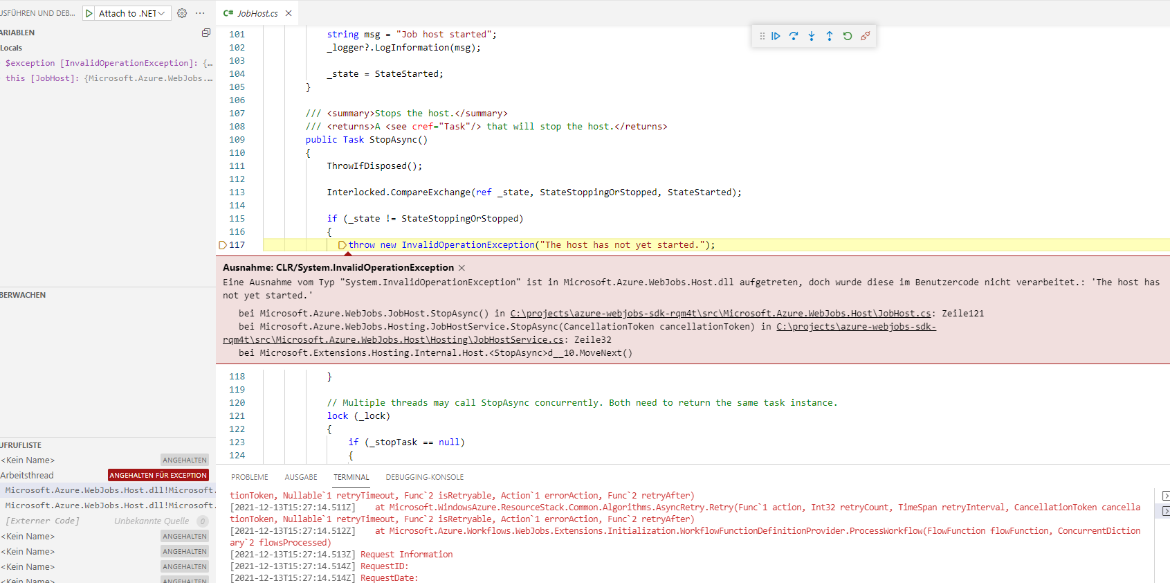The host has not yet started · Issue #2793 · Azure/azure-webjobs-sdk ... The host has not yet started · Issue #2793 · Azure/azure-webjobs-sdk ...