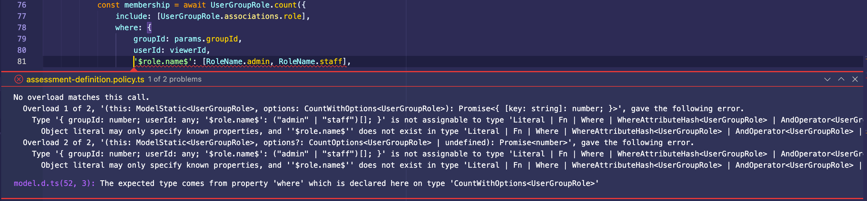 TypeScript complains about $nested.column$ syntax in query where clause. · Issue #13288 ...
