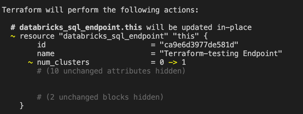 Bug in SQL Endpoint creation using terraform · Issue #1116 · databricks/terraform-provider ...