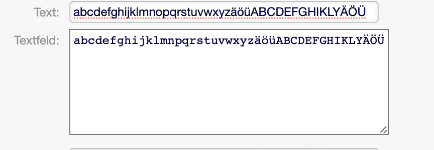 Textarea font is different in different view · Issue #2142 · RotherOSS ...