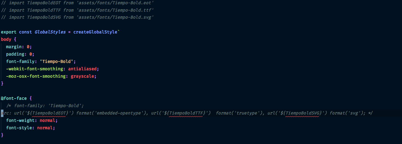 Error While Commenting Variables Inside Interpolated Strings · Issue 2364 · Styled Components