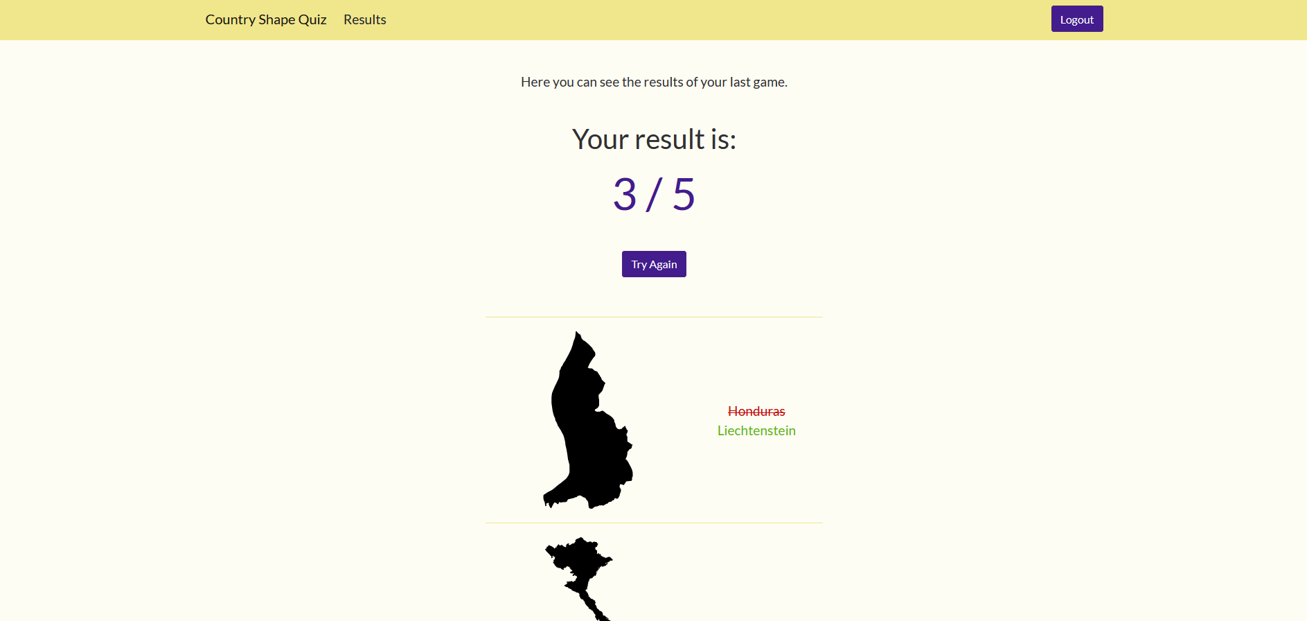 GitHub - juliakisielewicz/country-shape-quiz: Geography-themed quiz ...