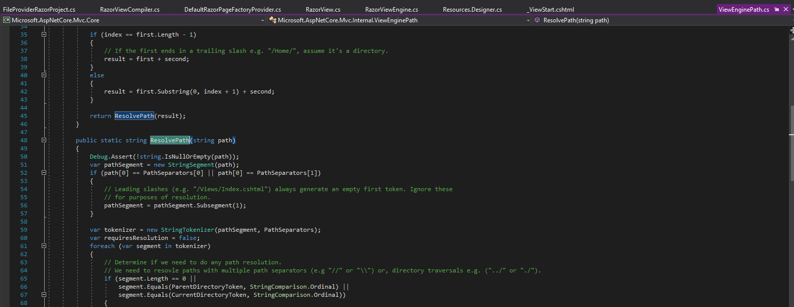 Linked Views not working in WebApplication · Issue #5043 · dotnet/aspnetcore · GitHub