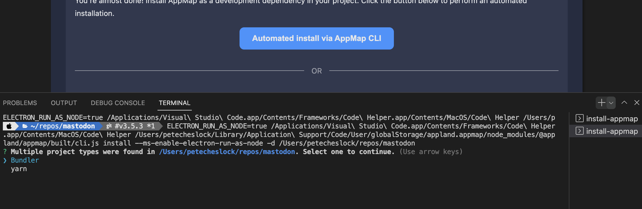 Automated Installer Opens Two Terminals · Issue #536 · Getappmap Vscode 