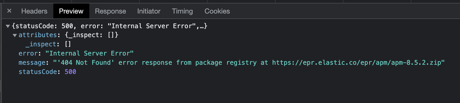 Kibana APM Settings Schema page returns 500 errors. · Issue #149342 · elastic/kibana · GitHub