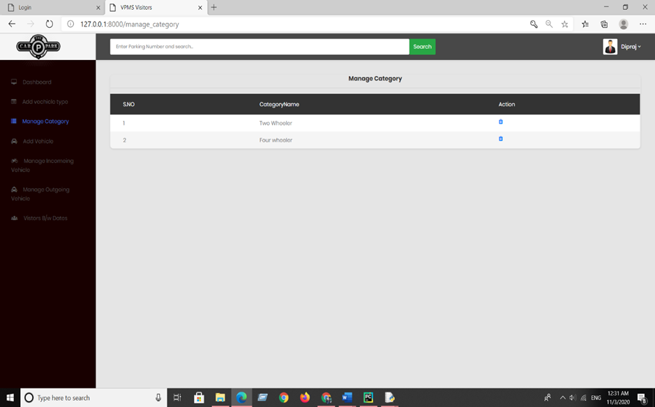 GitHub - sksujeet506/Project_Vehicle-Parking-Management: I developed ...