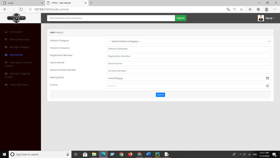 GitHub - sksujeet506/Project_Vehicle-Parking-Management: I developed ...