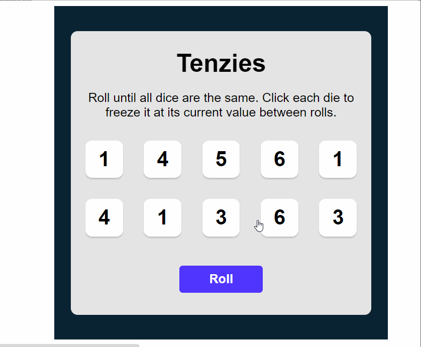 GitHub - alexanday/Tenzies-Game