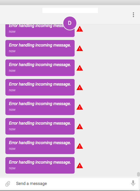 "Error handling incoming message" from/to my own contact w/o sending acutal messages · Issue ...