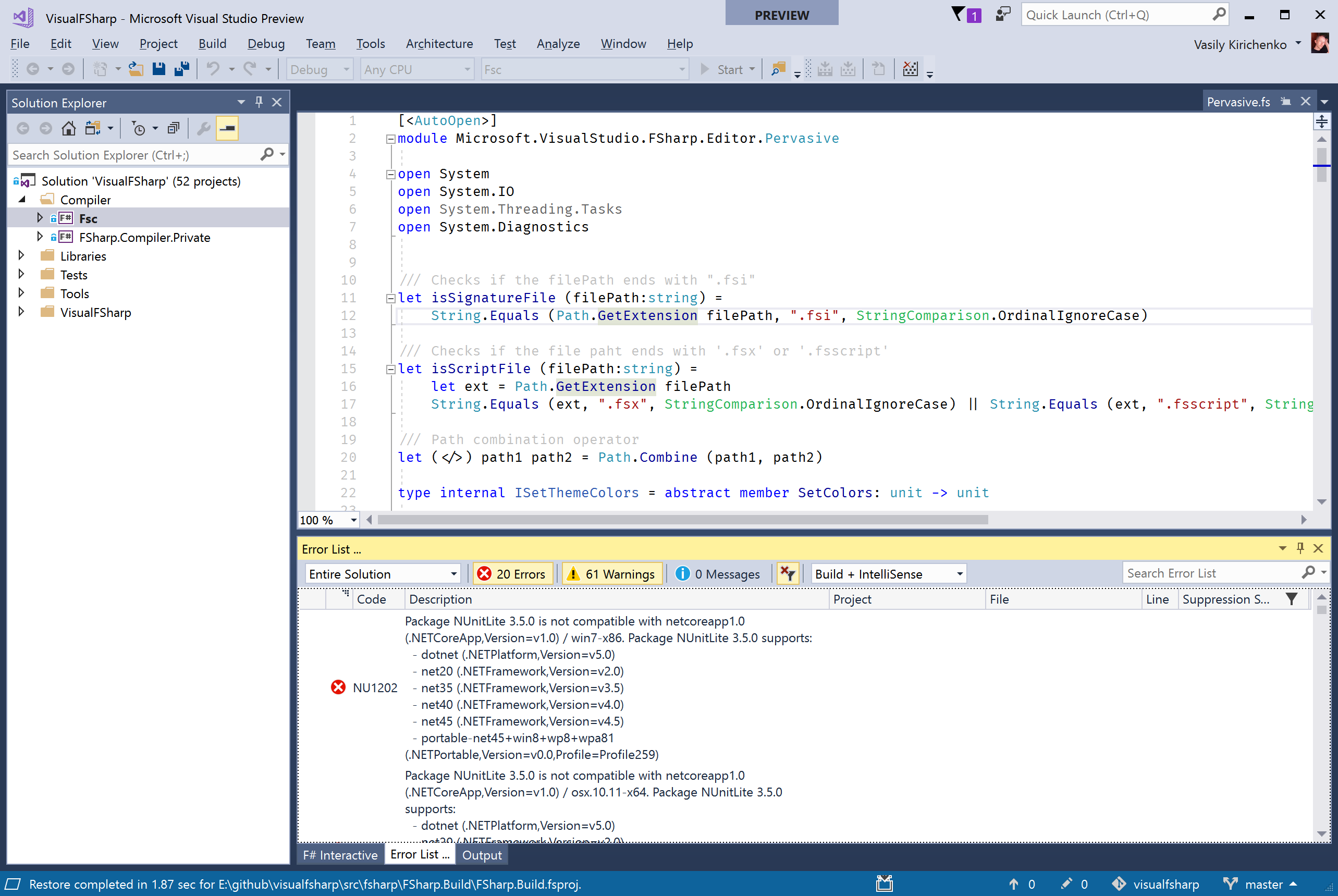 Debugging fsc is broken in VS2017.3 Preview 4 · Issue #3344 · dotnet/fsharp · GitHub
