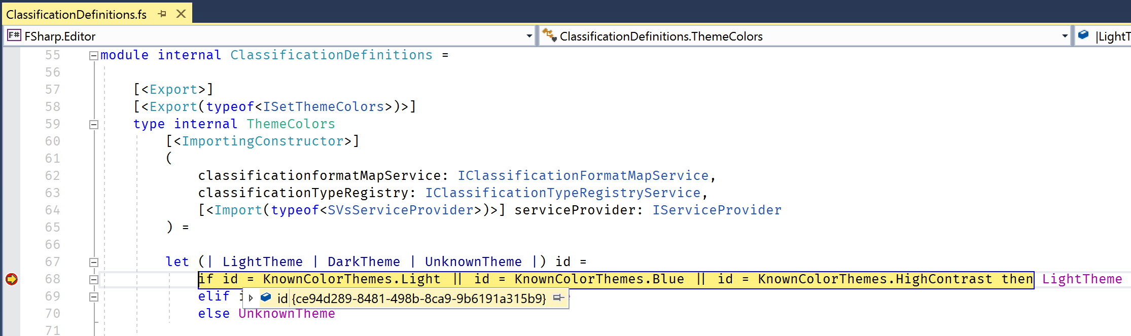 No semantic coloring in the (new in 15.3) "Blue (extra contrast)" theme ...