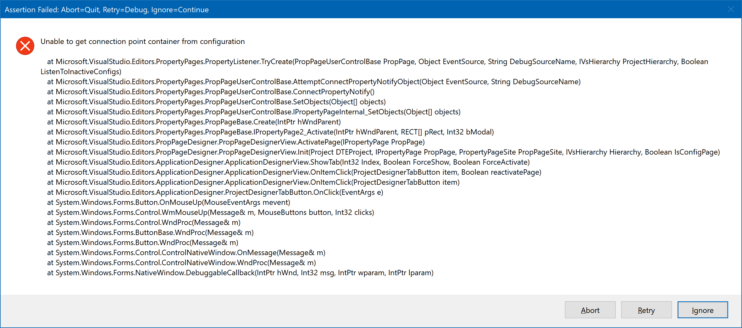 Assertion while opening Build project settings page · Issue #3733 · dotnet/fsharp · GitHub