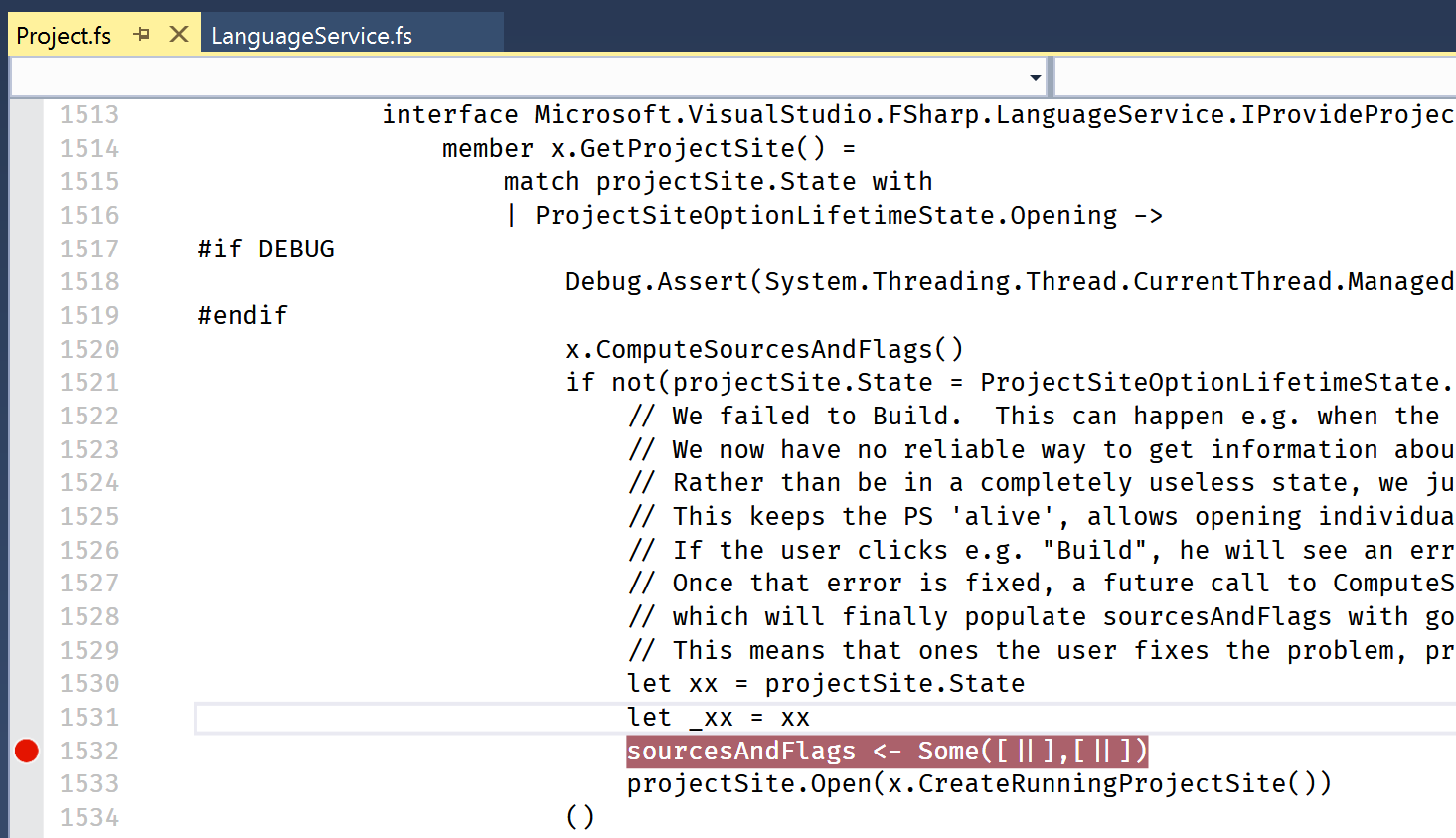 VS crashes in debugger · Issue #3735 · dotnet/fsharp · GitHub