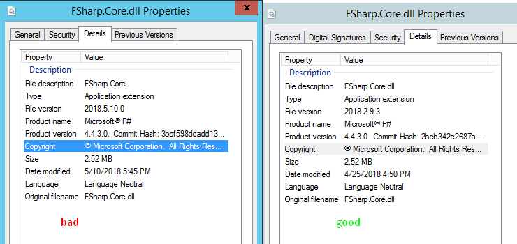 The latest version of FSharp.Core 4.3.4 NuGet package contains unsigned ...