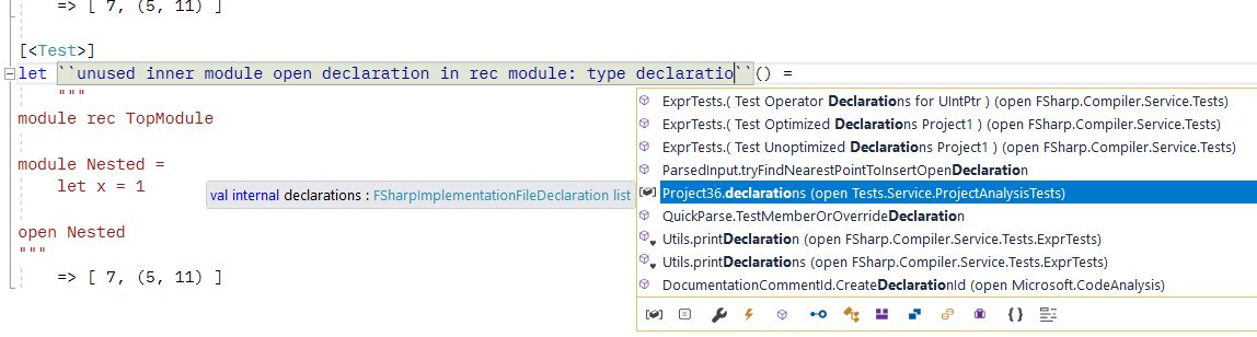 Completion inside double quoted function name at declaration site · Issue #5006 · dotnet/fsharp ...