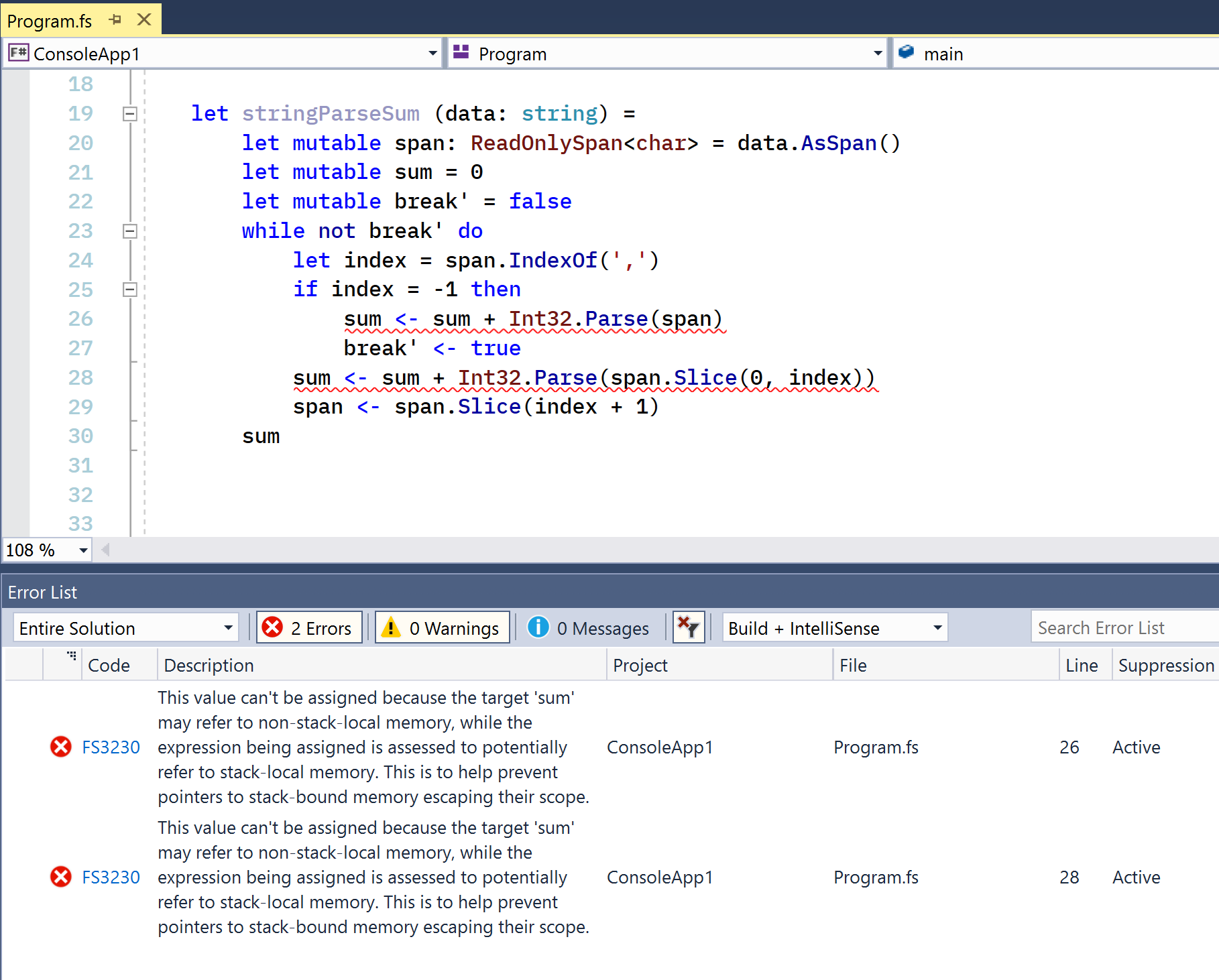 Failed to port a Span example from C# · Issue #5271 · dotnet/fsharp · GitHub