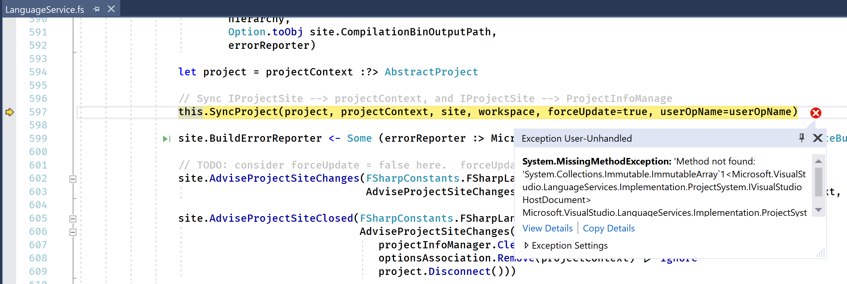 Nothing works in VS 15.8 pre 3 + dev15.8 branch · Issue #5310 · dotnet/fsharp · GitHub